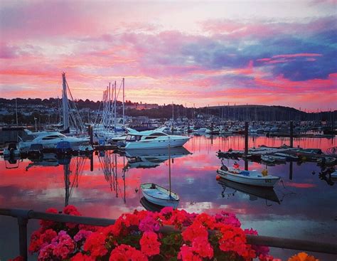 Sunset Over Dartmouth And The River Dart Taken From Kingswear Devon