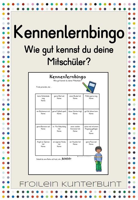Kennenlernbingo Unterrichtsmaterial im Fach Fachübergreifendes Lernen tipps schule