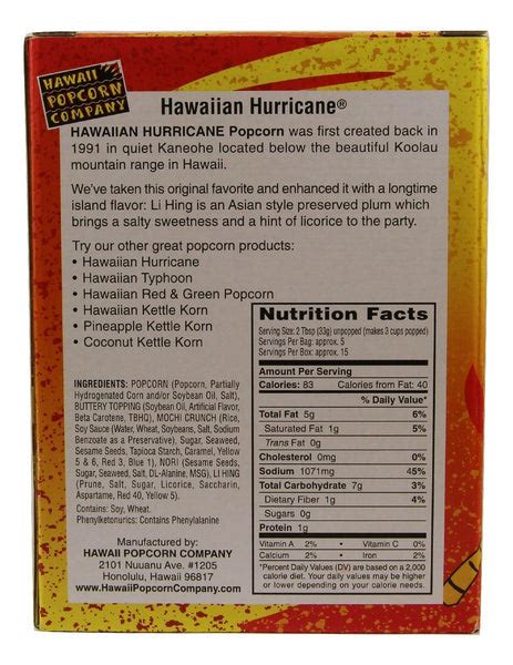 Li Hing Hurricane Microwave 3 Pack T Box Hawaiian Hurricane Popcorn