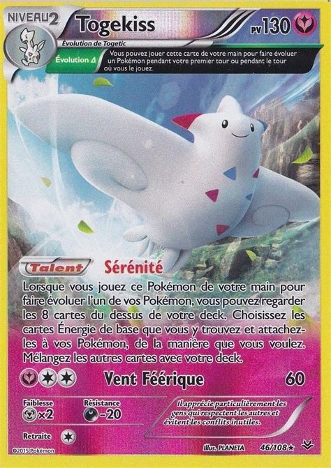 Togekiss Reverse carte Pokémon 46 108 Pokémon XY Ciel rugissant
