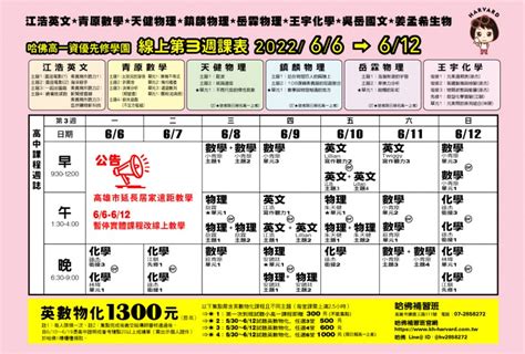 高雄補習班推薦補習班推薦 哈佛補習班 111年升高一銜接高中課程試聽時間