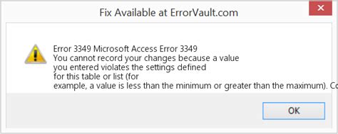 How To Fix Error 3349 Microsoft Access Error 3349 You Cannot Record