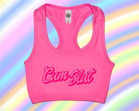 Cum Slut Crop Top Bimbo Crop Top Sexy Ddlg Clothing Etsy