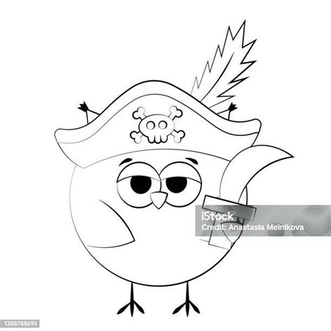 귀여운 만화 올빼미 해적 그림 그리기 를 흑백으로 그립니다 라인아트에 대한 스톡 벡터 아트 및 기타 이미지 라인아트 선