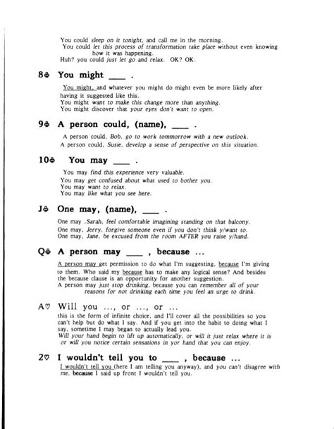 52 Cards With Language Patterns From Nlp And Milton Erickson Milton