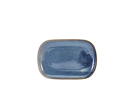 Terra Porcelain Aqua Blue Rectangular Plate 24 X 165cm Chefs Tableware
