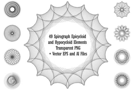 49 Vector Spirograph Elements Graphic By Kseniyaomega · Creative Fabrica