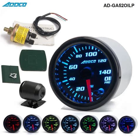 Medidor De Presi N De Aceite Universal Para Coche 12V 52mm 2 7 Colores
