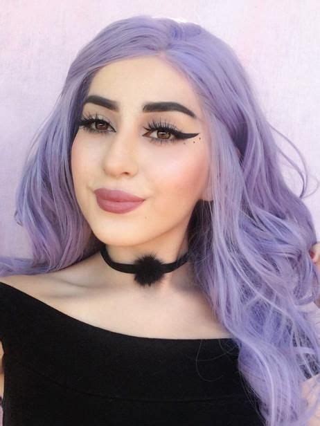 Lavender Long Wave Synthetic Lace Front Wig Cheveux Couleur Lavande