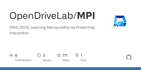 Github Opendrivelabmpi Rss 2024 Learning Manipulation By Predicting Interaction