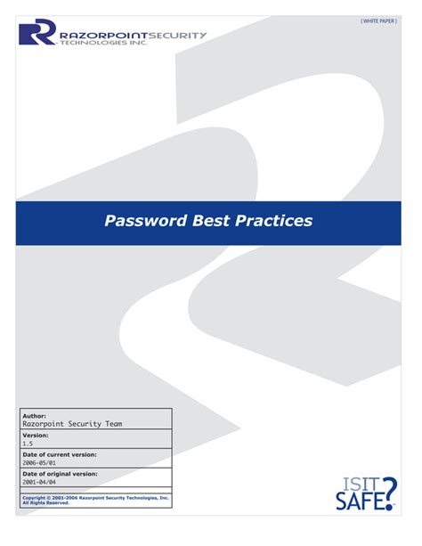 PASSWORD BEST PRACTICES PDF Internet Safety Parenting