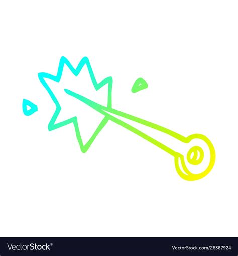 Cold Gradient Line Drawing Cartoon Sewing Needle Vector Image