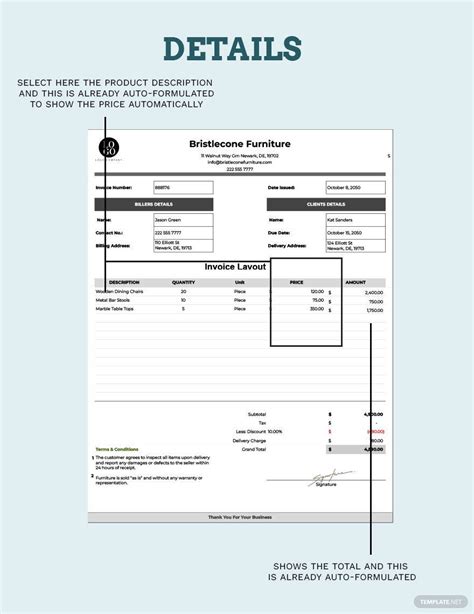 Invoice Layout Google Sheets Excel Template Net