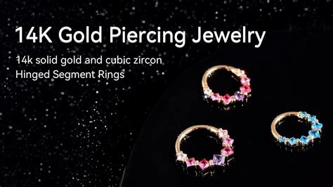 14k Gold Piercing Jewelry Hinged Segment Ring 14kgold