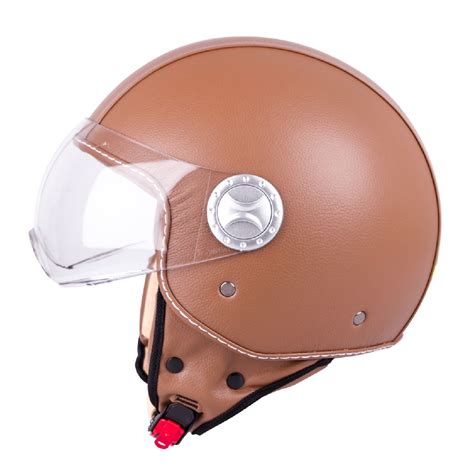 Kask motocyklowy otwarty na skuter W TEC FS 701B Leather Brown Brązowy cena 319 90 zł