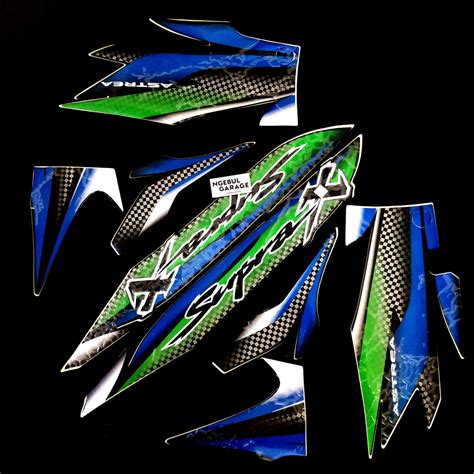 Jual Stiker Supra X 2002 Striping HONDA HIJAU BIRU HITAM Shopee Indonesia
