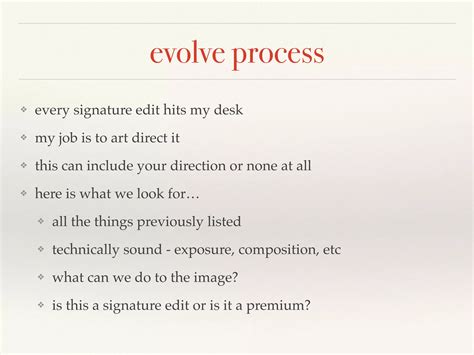 Evolve Premier Signature Edit PPT