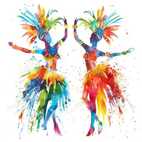 Premium Vector Samba Rhythms In Watercolor Carnival Bliss Vector
