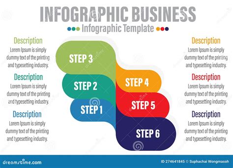 Six 6 Steps Six 6 Option Flat Business Presentation Vector Slide