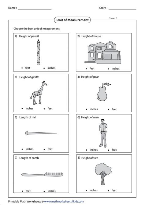 Choosing Appropriate Unit To Measure Length Online Exercise For