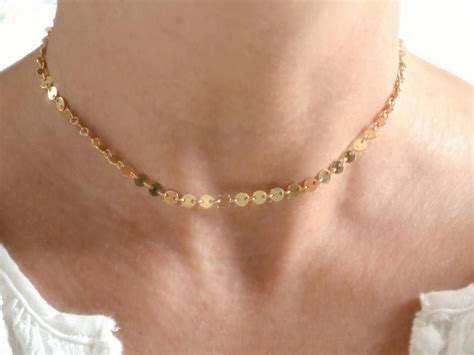 Gold Coin Choker Disc Choker Gold Choker Necklace Tattoo Etsy