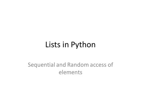 lists in python ppt download