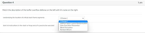 Solved Question Pts Match The Description Of The Buffer Chegg