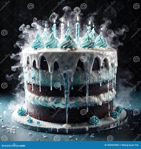 Freezing Birthday Cake Indicating Age Stopped In Time Cold Frozen And