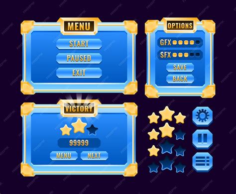 Premium Vector Set Kit Of Fantasy Golden Glossy Diamond Game Ui Board Pop Up Interface For Gui