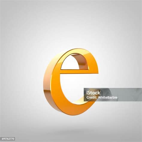 흰색 배경에 고립 된 골드 편지 E 소문자 0명에 대한 스톡 사진 및 기타 이미지 0명 3차원 형태 관능 Istock
