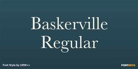 Baskerville Regular Font Style By Urw Font Bros