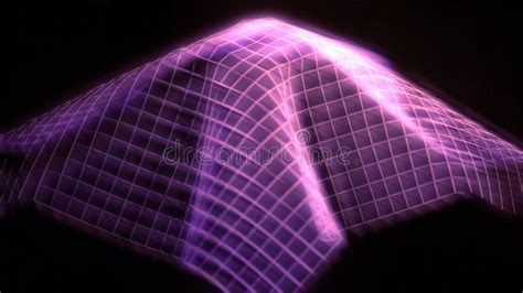 Cube Shape Grid Of Purple Geometric Squares In 3d Space Concept Stock Illustration