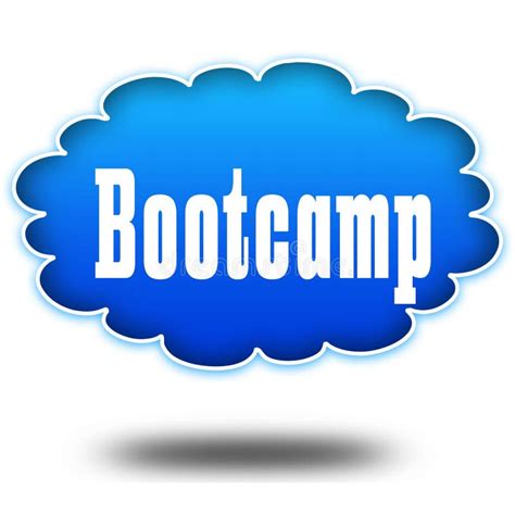 BOOTCAMP Text Message On Hovering Blue Cloud Stock Illustration