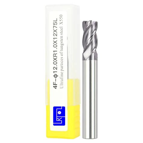 Hrc55 3R0 5 12R3 L50 60 75mm Carbide 4 Flutes Corner Radius End Mill