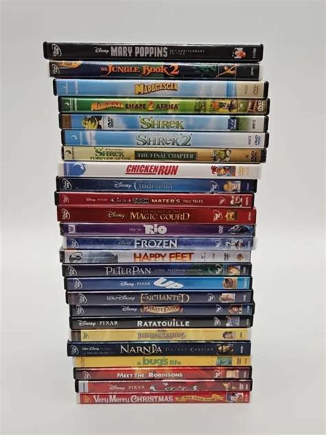 25 Walt Disney Pixar Dreamworks Dvd Movie Lot Animated Cartoon