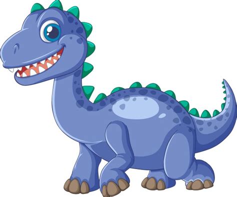 Smiling Green Dinosaur With Blue Eyes Royalty Free Vector