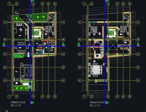 Plano De Casa Moderna 2 Pisos Descarga Dwg