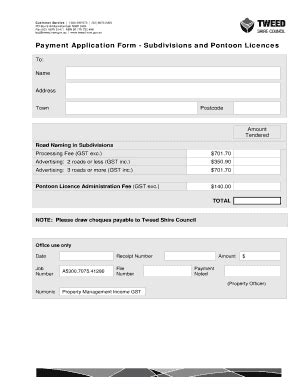 Fillable Online Payment Application Form Subdivisions And Pontoon