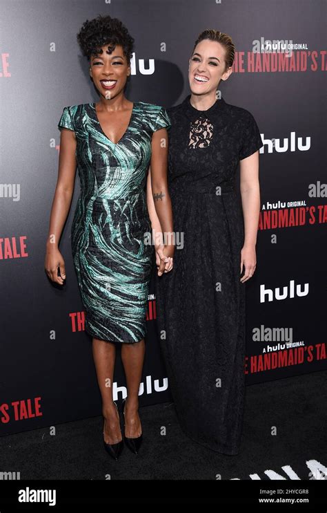 Samira Wiley And Lauren Morelli Arriving For Hulus The Handmaids