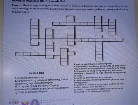 Gawain sa Paglkatuto Blg 4 I puzzle Mo Panuto | StudyX