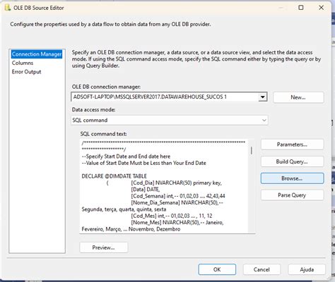 Problema Ao Executar Comando Sql Etl Com Integration Services Modelo De Dados Solucionado