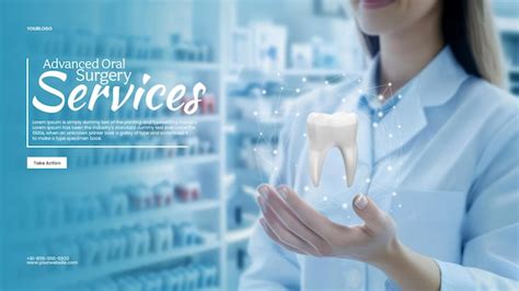 Wisdom Teeth Overbite Correction Banner Template With Close Up Of A