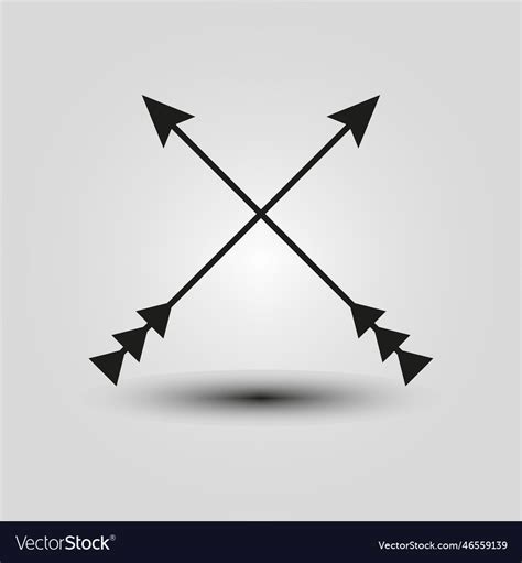 Black Two Arrows Cross Royalty Free Vector Image