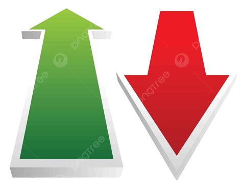 Vector Illustration Of Upward And Downward Arrows In Green And Red