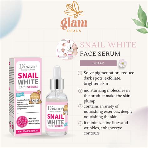 Snail White Face Serum Brighten Skin Tone Moisturizing Anti Aging
