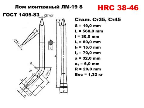 Лом монтажный ЛМ-19 S ГОСТ 1405-83