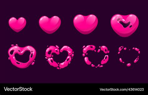 Heart Sprite Animation Grow And Disappear Vector Image