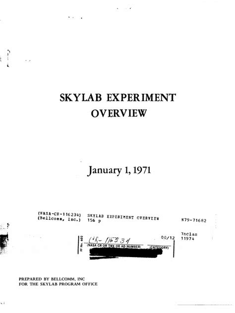 Skylab Experiment Overview Pdf Skylab Apollo Command Service Module