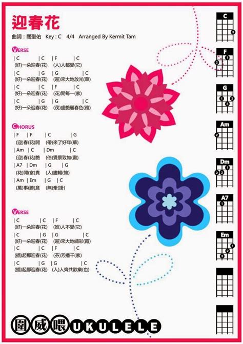 圍威喂 ukulele 迎春花 ukulele譜 教學