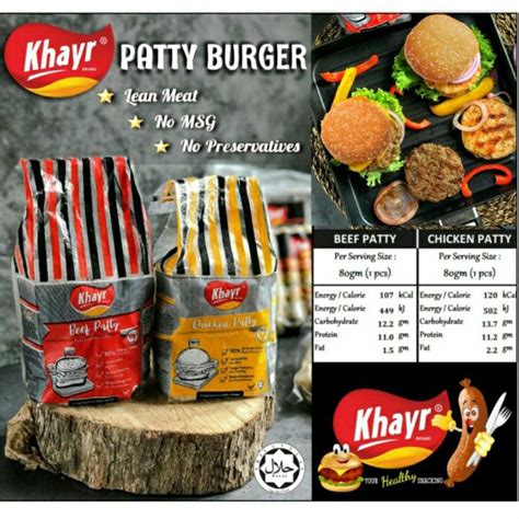 Khayr Patty Burger Ayam And Daging No Msg 💯 Lean Meat Gluten Free